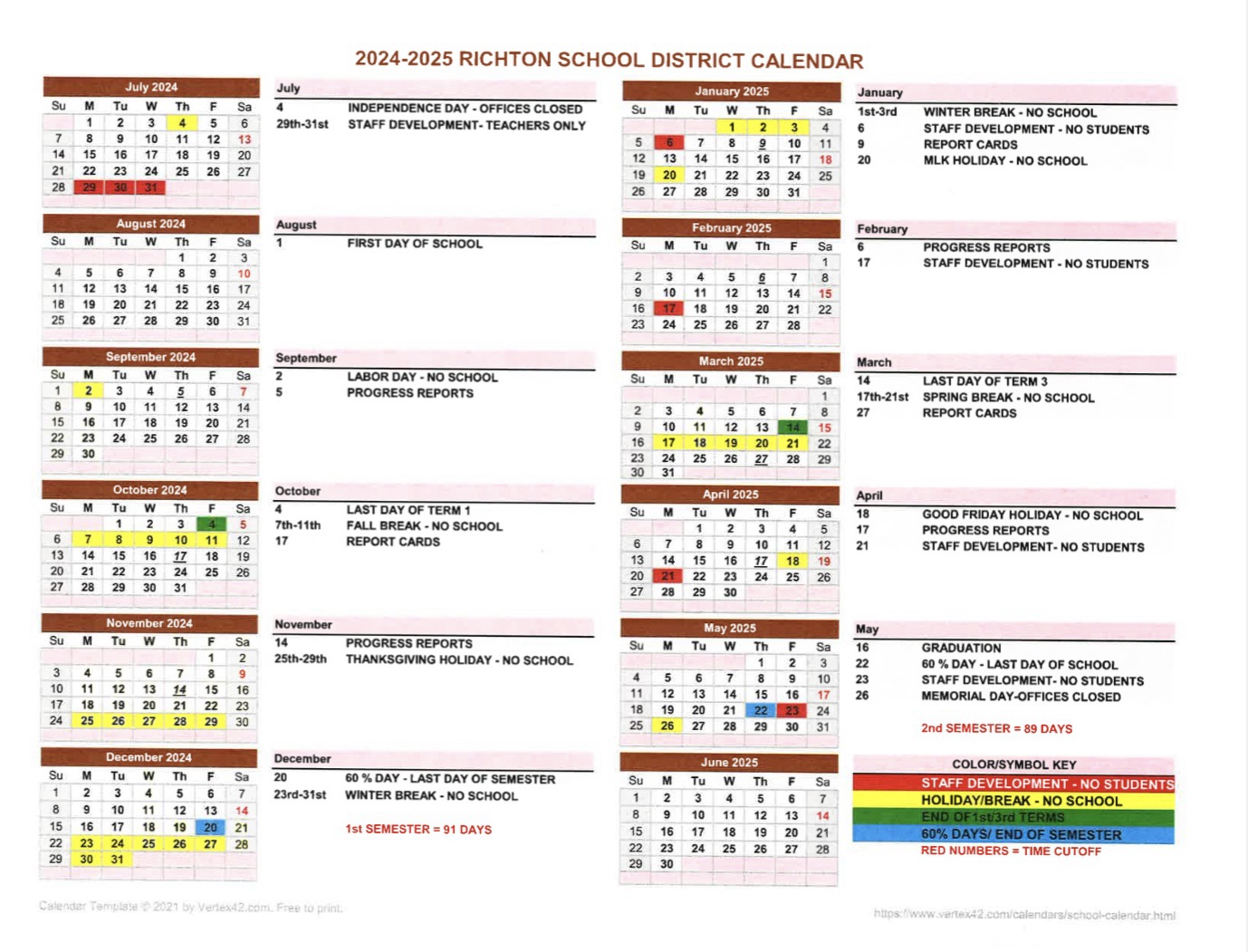 District Calendar – RichtonSchools.com